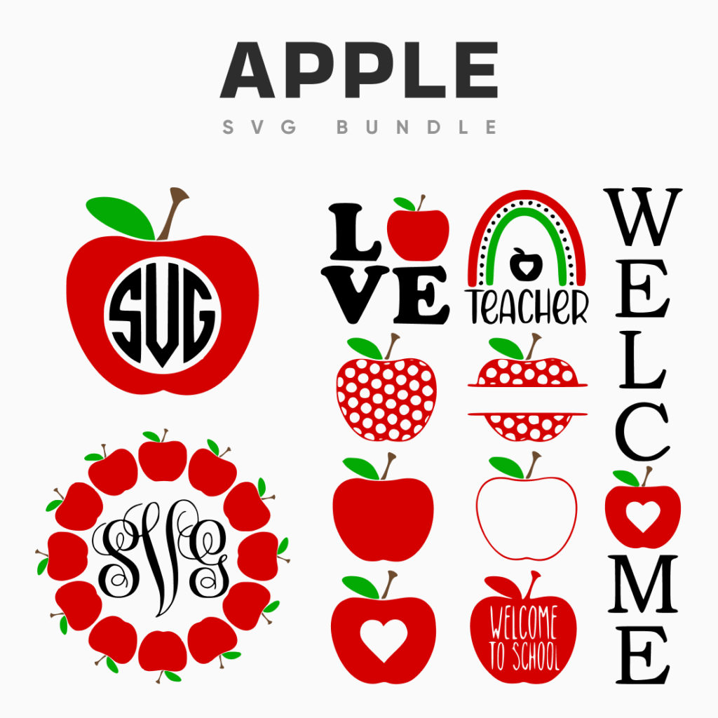 Teacher Apple SVG Bundle: 20 Designs – MasterBundles