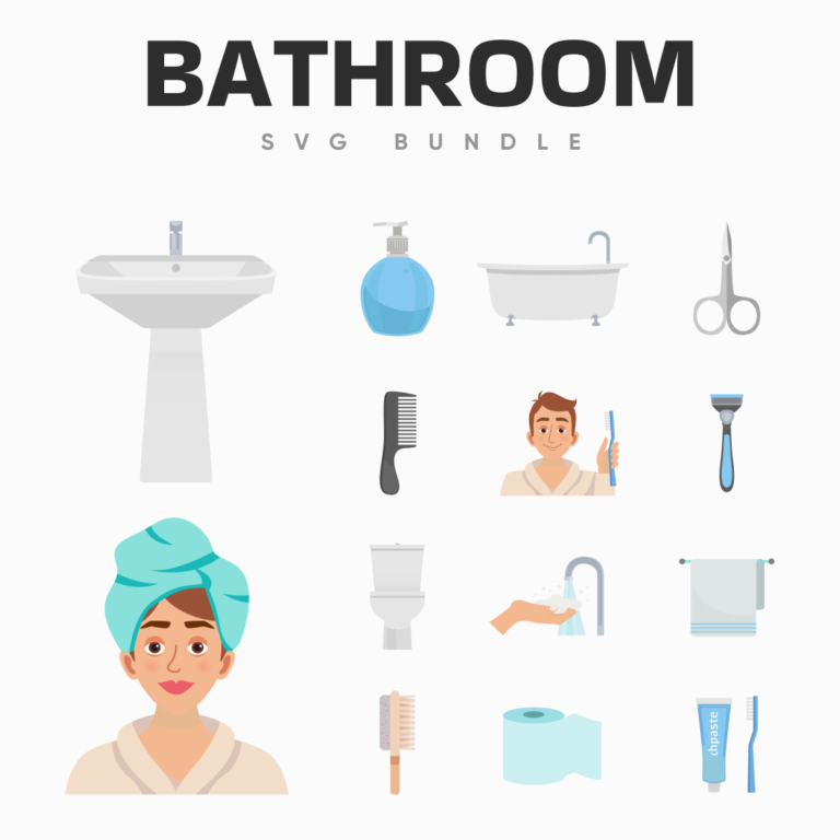 Bathroom SVG Bundle: 16 Designs – MasterBundles