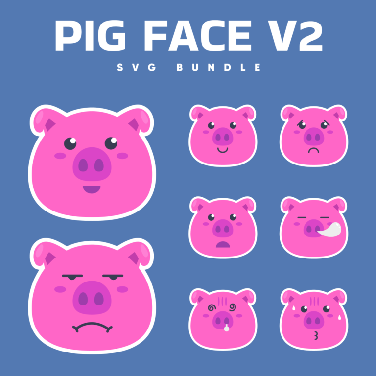 Pig Face V2 SVG Bundle – MasterBundles