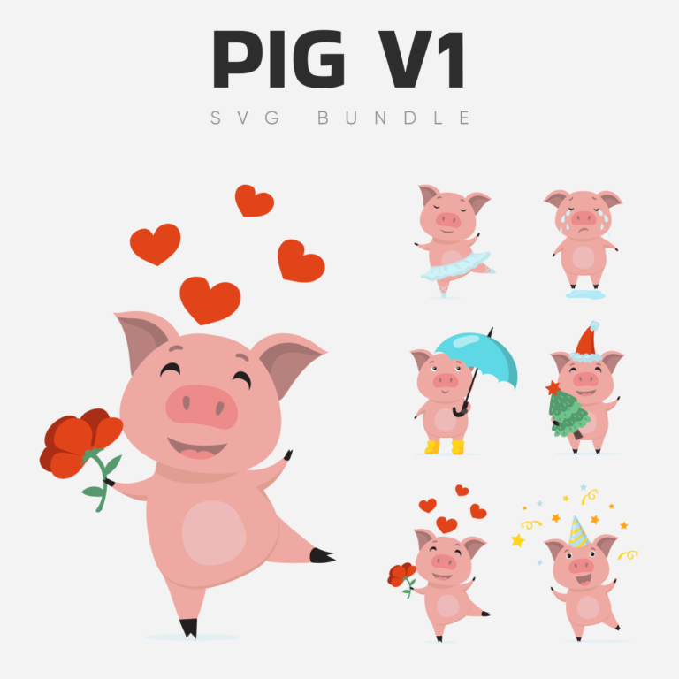 Pig SVG Bundle: 12 Files – MasterBundles