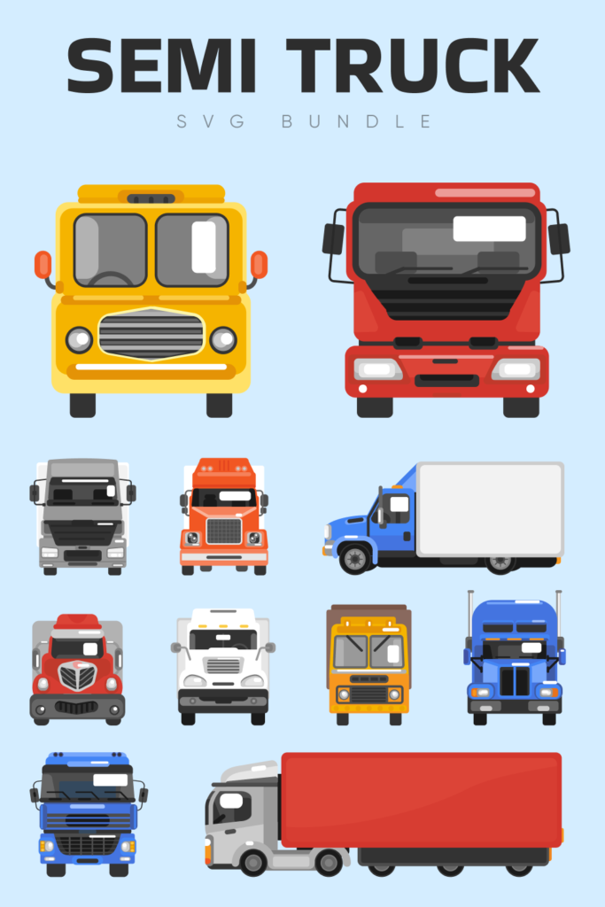 Semi Truck SVG Bundle: 12 Files – MasterBundles