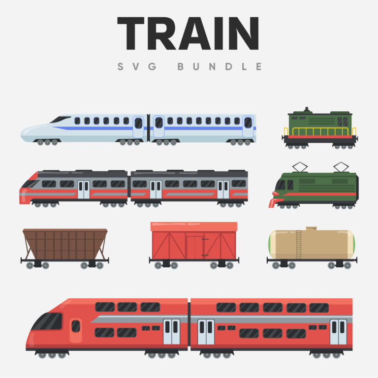 Train SVG Bundle: 9 Files – MasterBundles