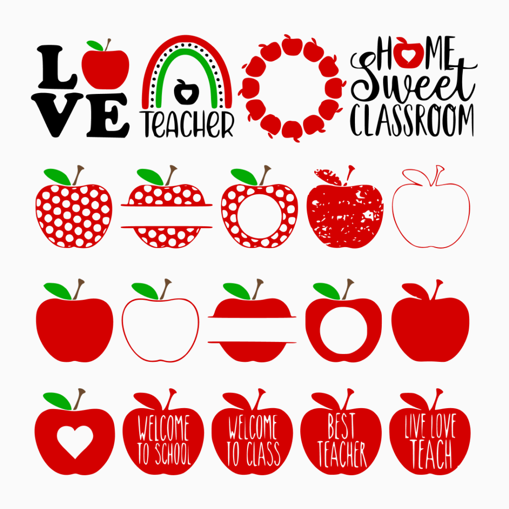Teacher Apple SVG Bundle: 20 Designs – MasterBundles