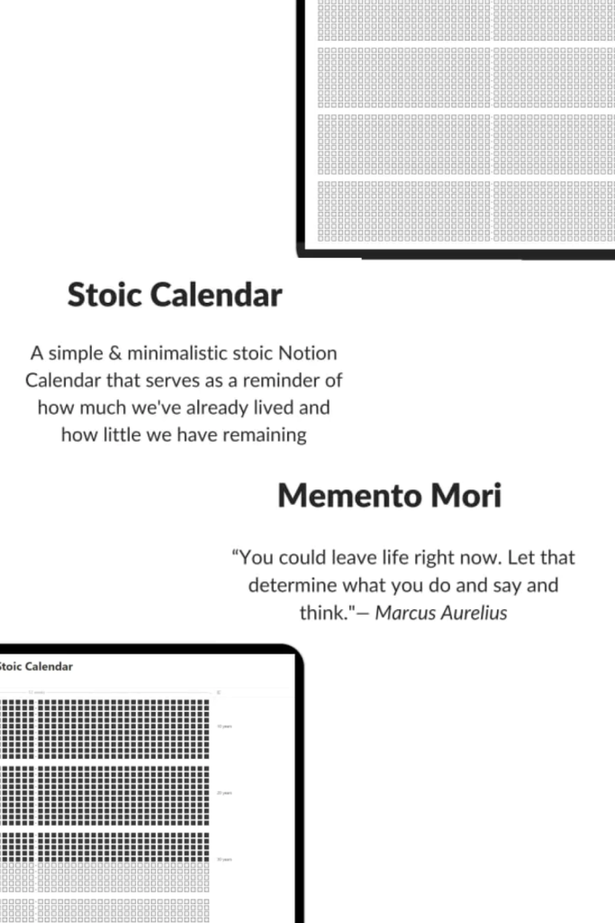 Stoic Life Calendar Notion Template – MasterBundles