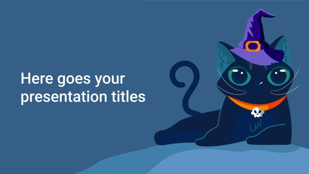 Free Halloween Black Cat Powerpoint Template | Master Bundles