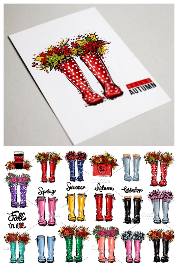 Wellies Boots Fashion Illustration – MasterBundles