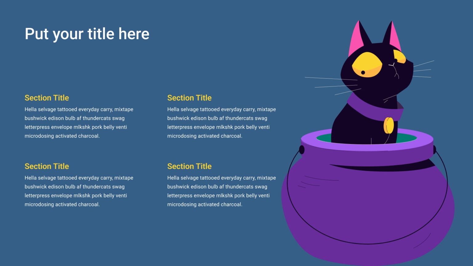 Free Halloween Black Cat Powerpoint Template | Master Bundles