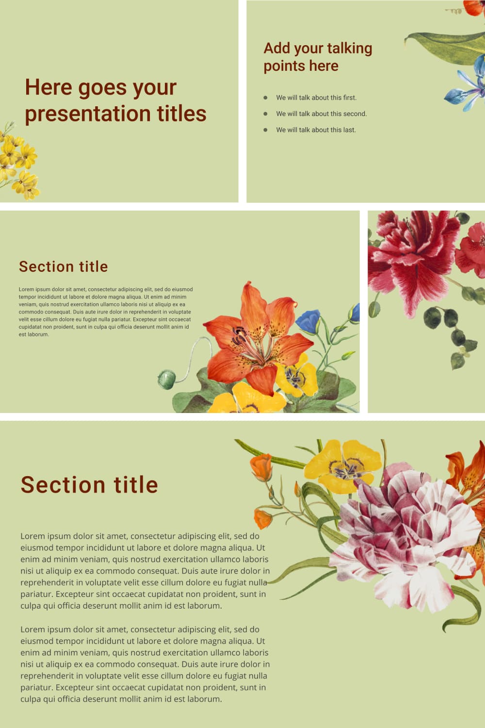 Free Flower Background Green Powerpoint – MasterBundles