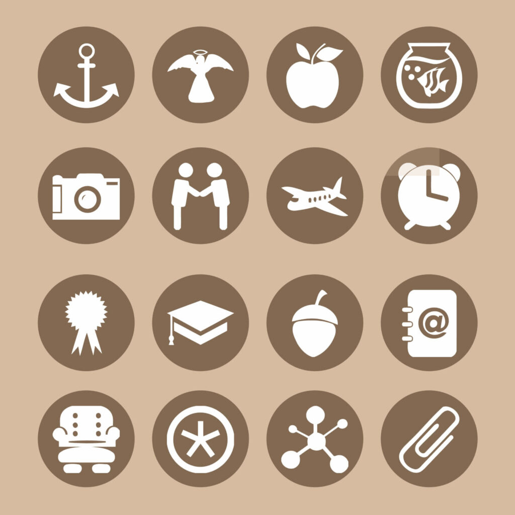 840 Brown Pastel Circle Icons – MasterBundles