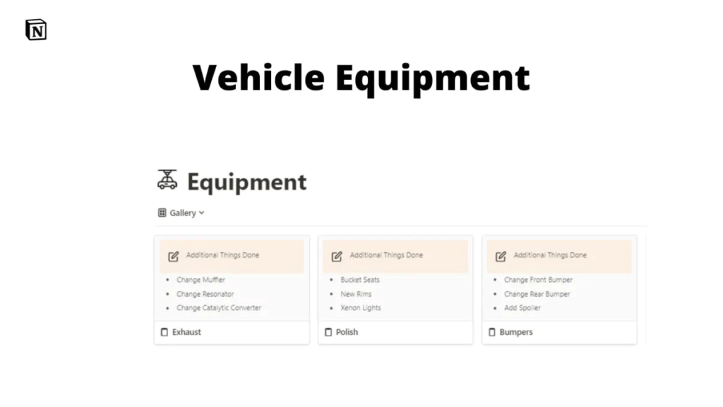 Vehicle Maintenance Notion Template – MasterBundles