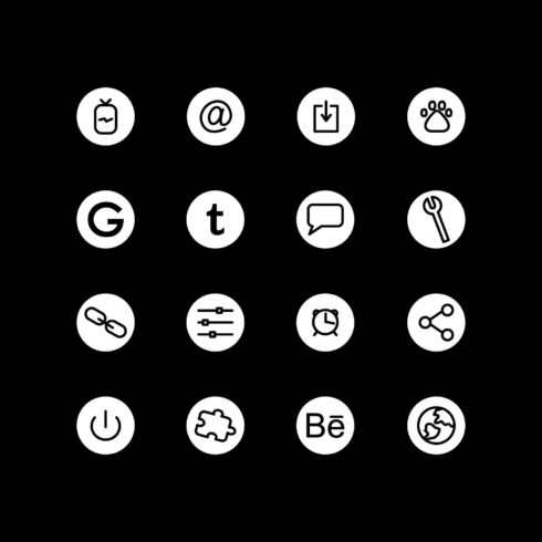 16 Black And White App Icons – MasterBundles