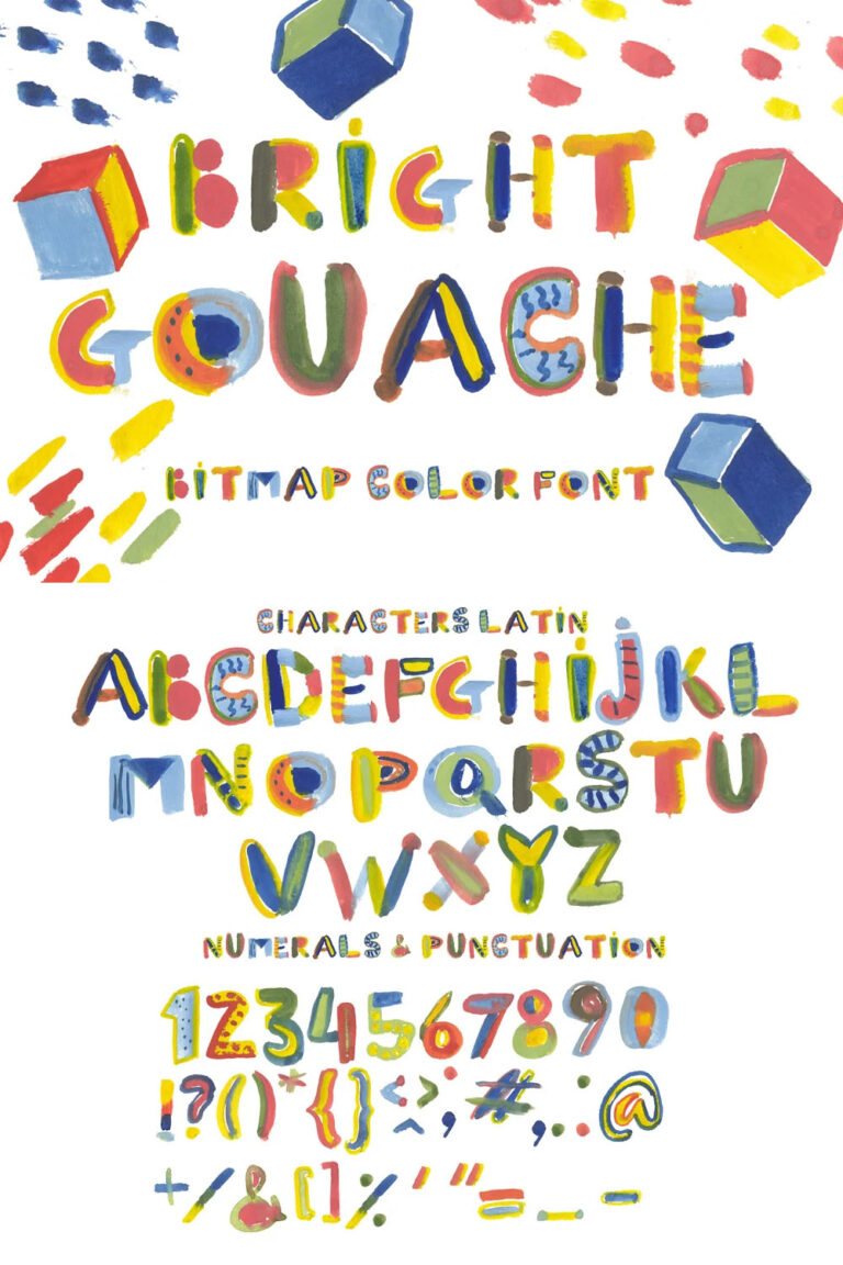 Bright Gouache Bitmap Color Font – MasterBundles