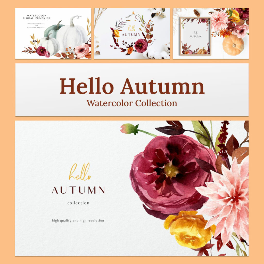 Hello Autumn - Watercolor Clipart Collection – MasterBundles
