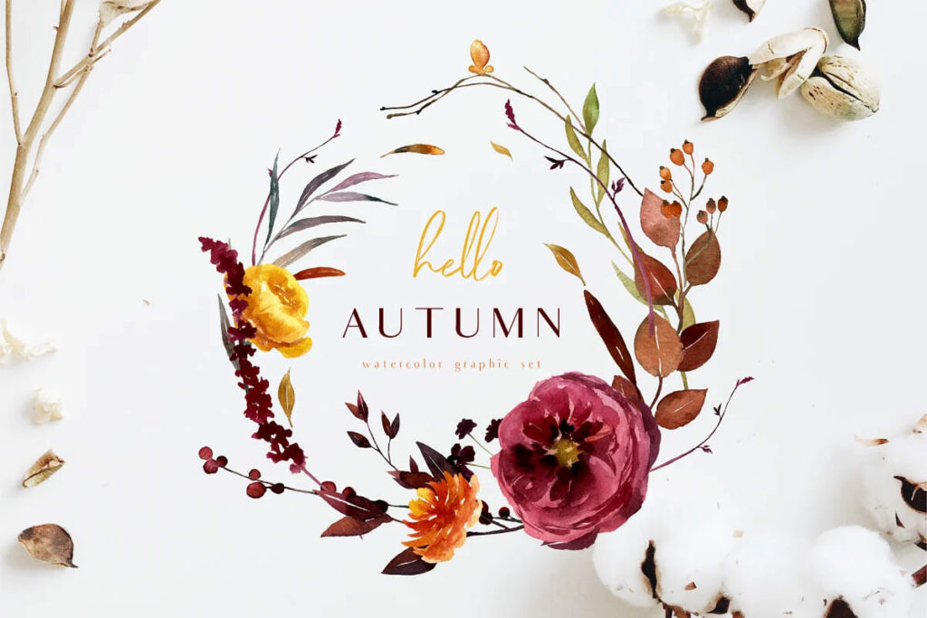 Hello Autumn - Watercolor Clipart Collection – MasterBundles
