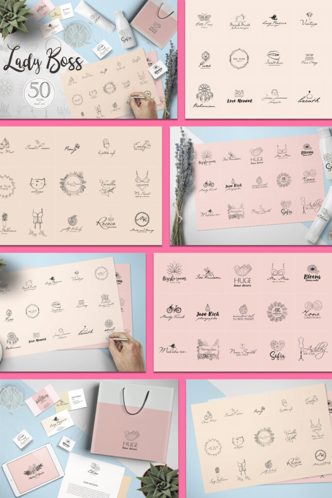 Lady Boss Premade Logos and Icons Collection – MasterBundles