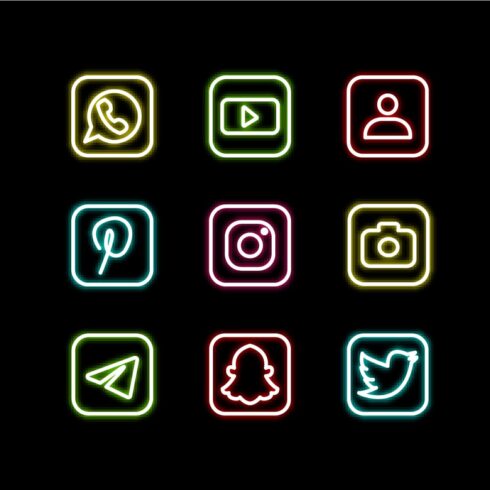 9 Neon App Icons – MasterBundles