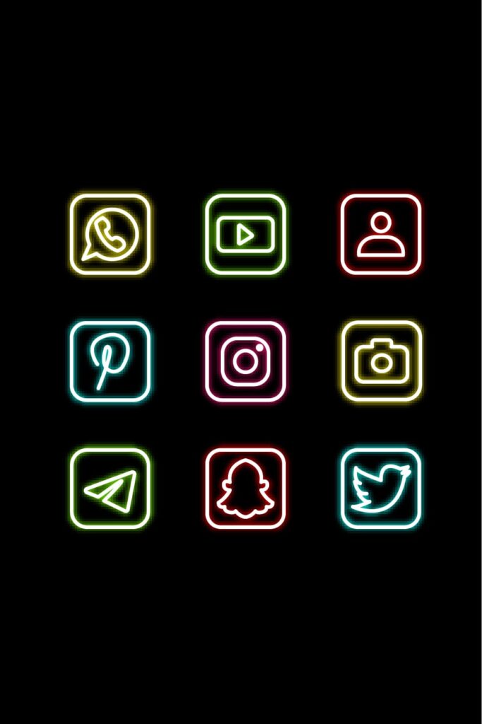 9 Neon App Icons – MasterBundles