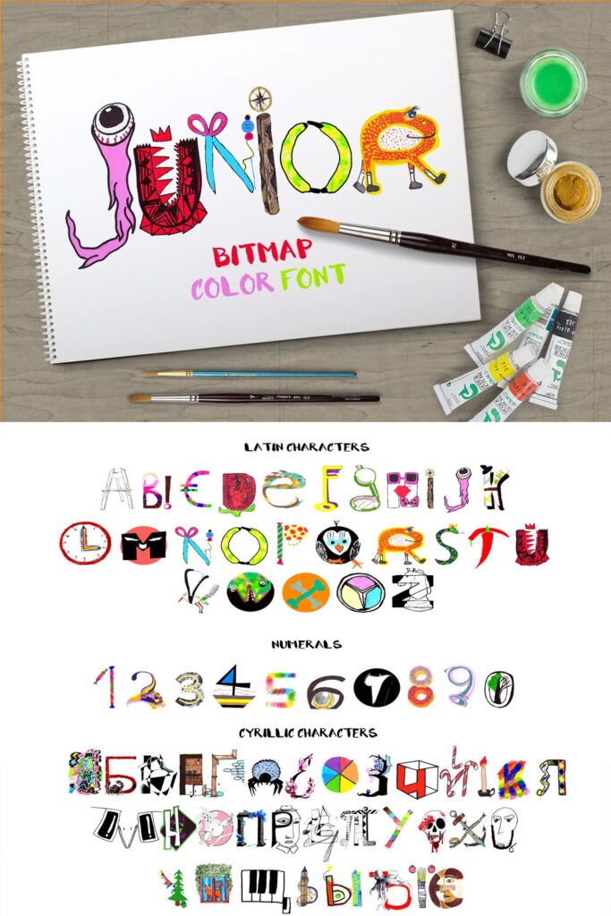Junior Bitmap Color Font – MasterBundles