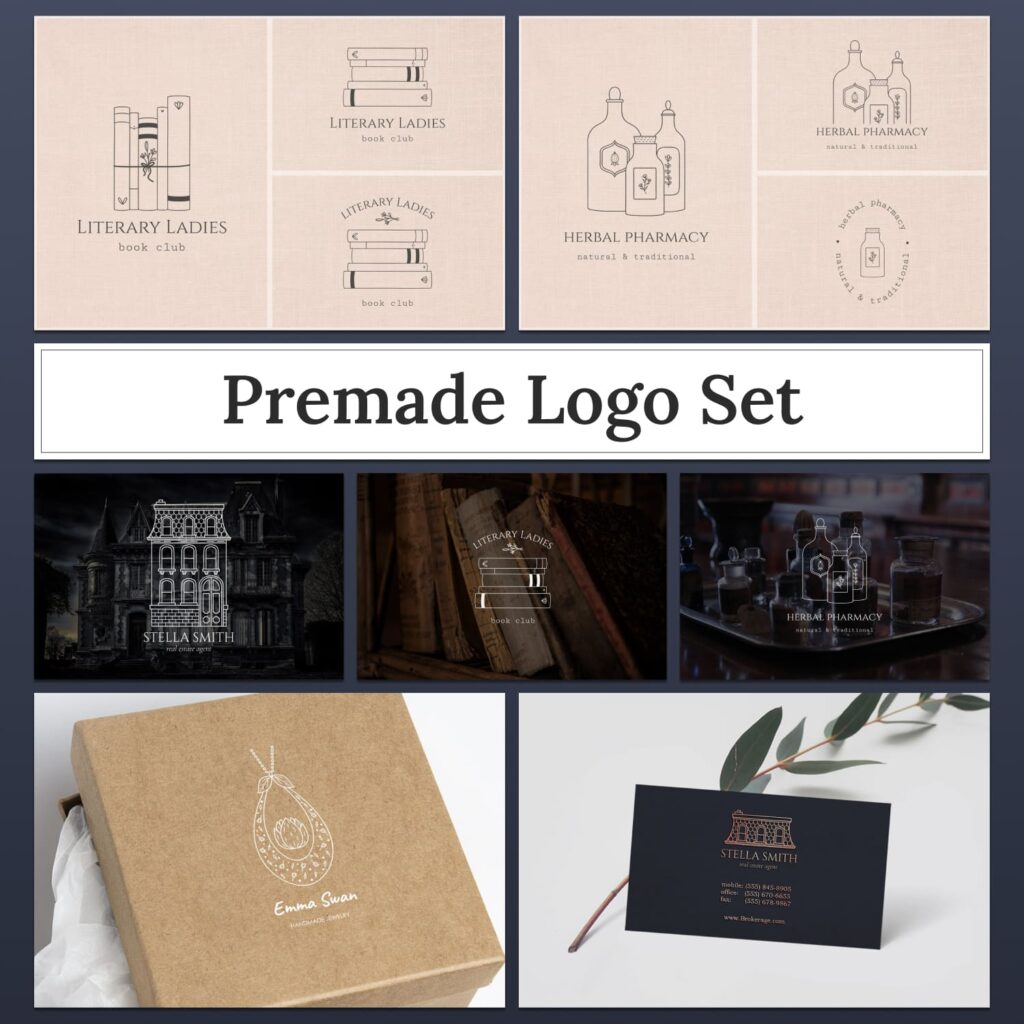 Premade Logo Feminine Handdrawn Set – MasterBundles