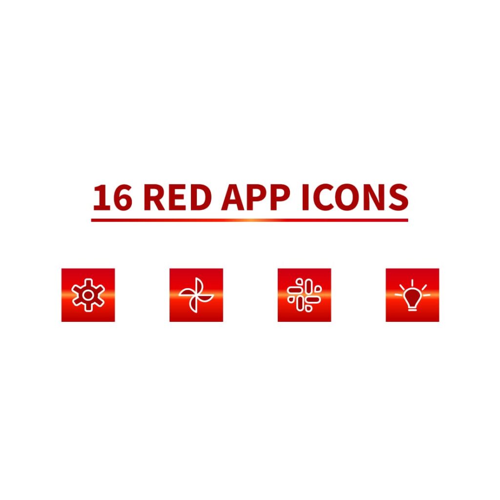 16 Red App Icons – MasterBundles