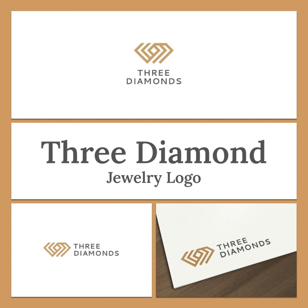 Triple Diamond Jewelry Logo Design Template – MasterBundles