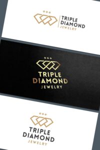 Triple Diamond Jewelry Logo Design Template – MasterBundles