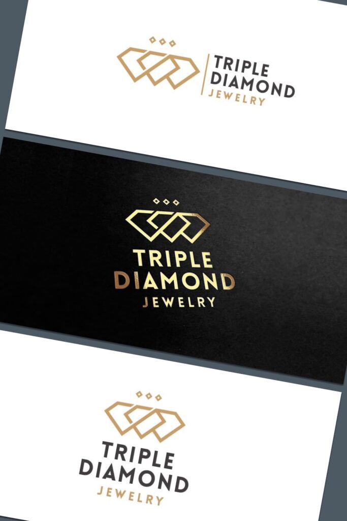 Triple Diamond Jewelry Logo Design Template – MasterBundles