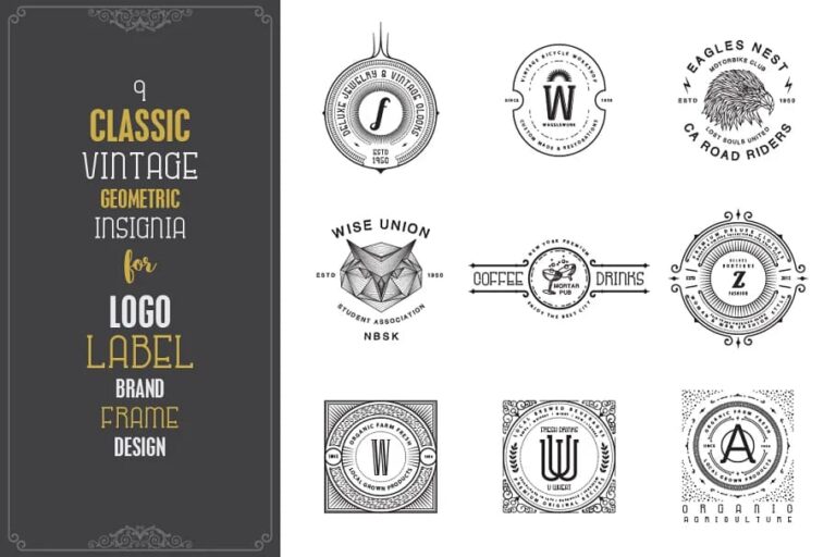 9 Vintage Classic Logo Templates – MasterBundles