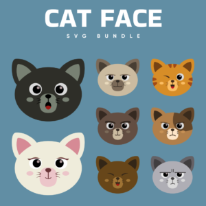 Cat Face SVG Bundle: 9 Designs – MasterBundles