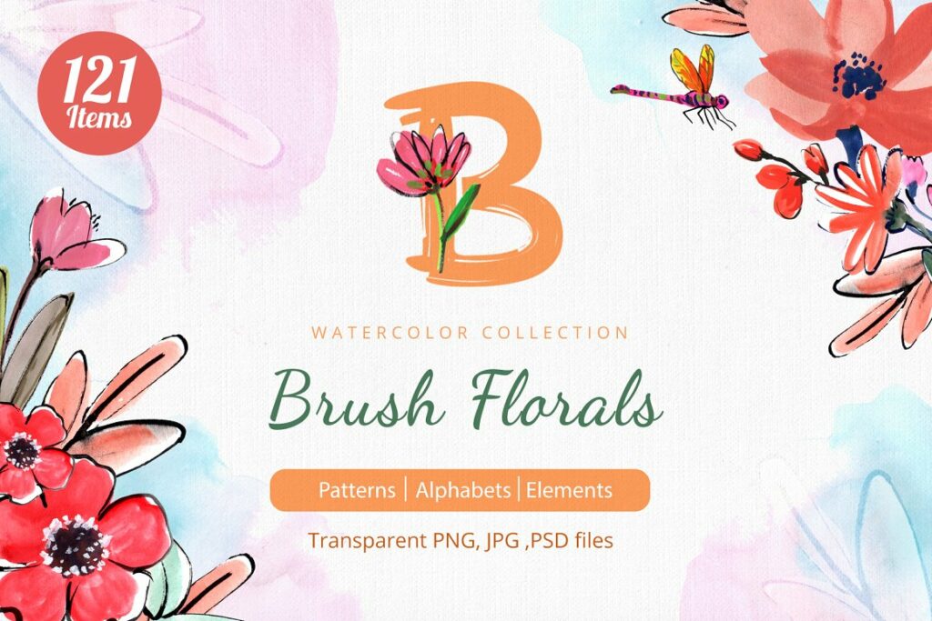 Brush Florals Watercolor – MasterBundles
