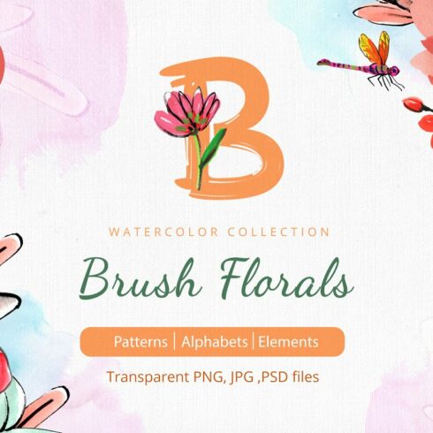 Brush Florals Watercolor | Master Bundles
