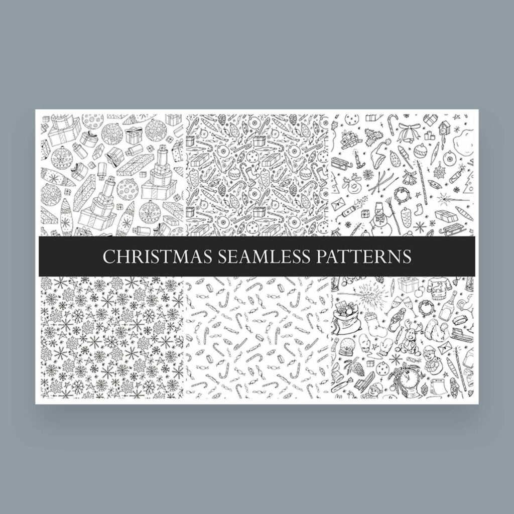 5 Seamless Patterns For Christmas AI + JPG – MasterBundles
