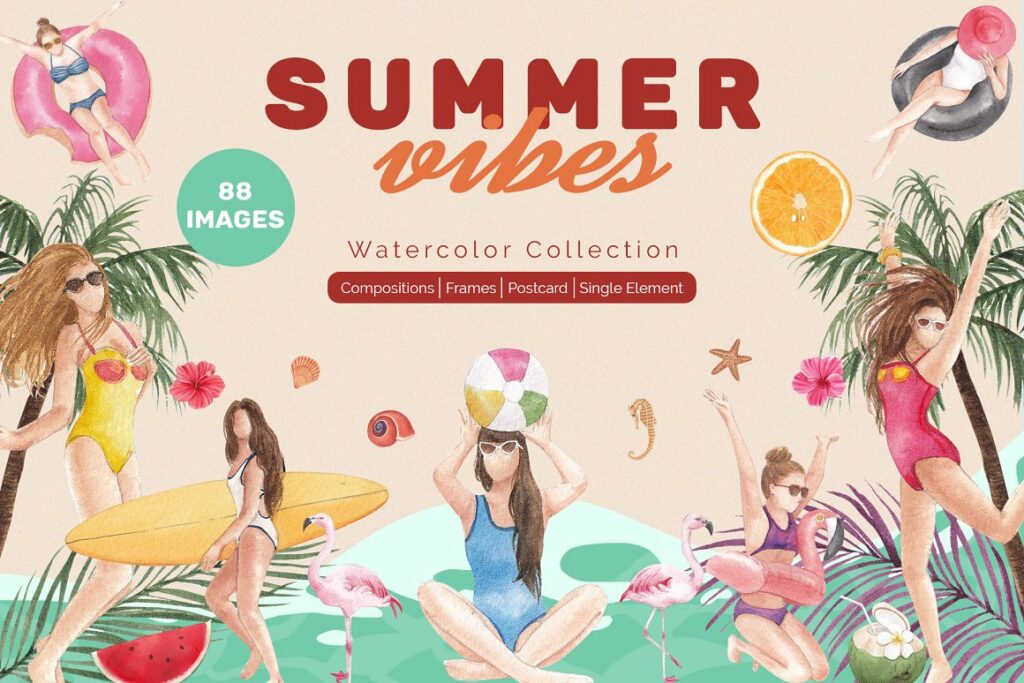 Summer Vibes, Beach and Sea Set – MasterBundles