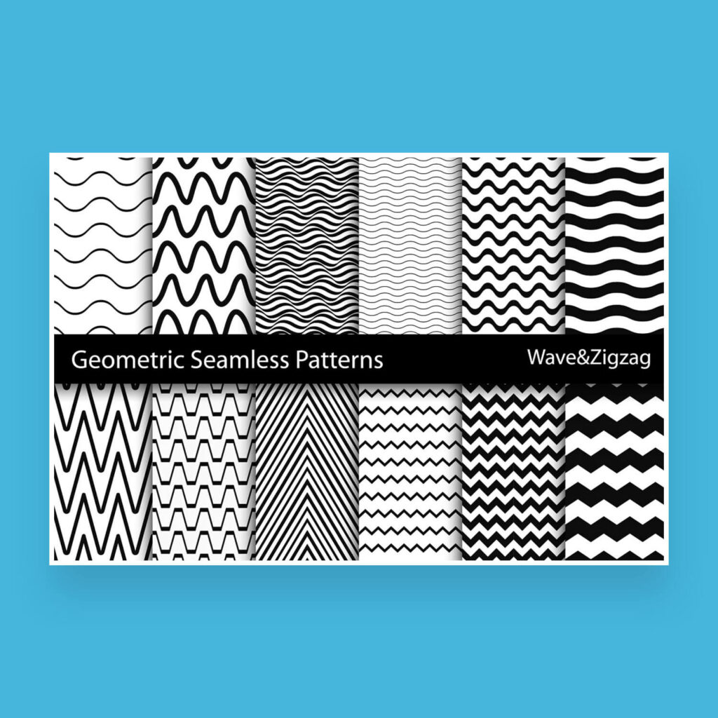 Wave & Zigzag Seamless Patterns, B&W – MasterBundles