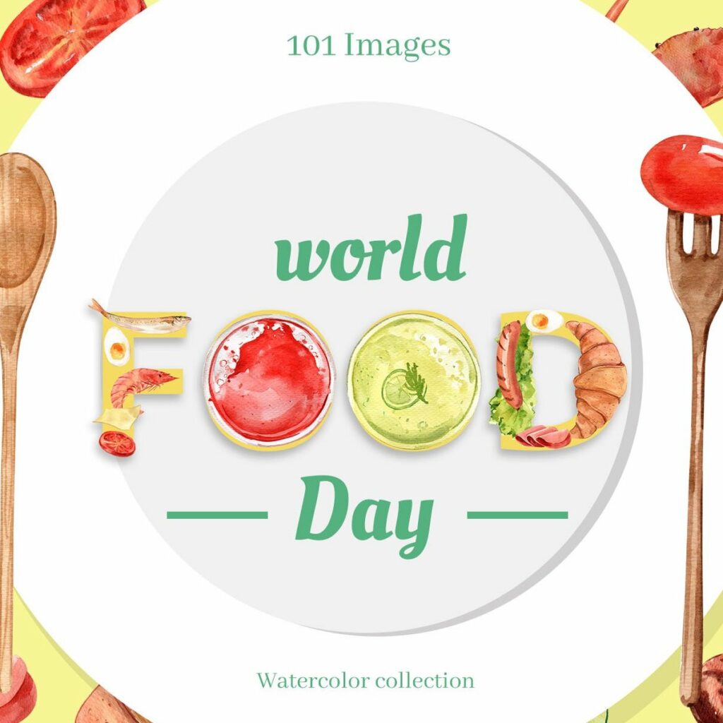 World Food Day Watercolor – MasterBundles