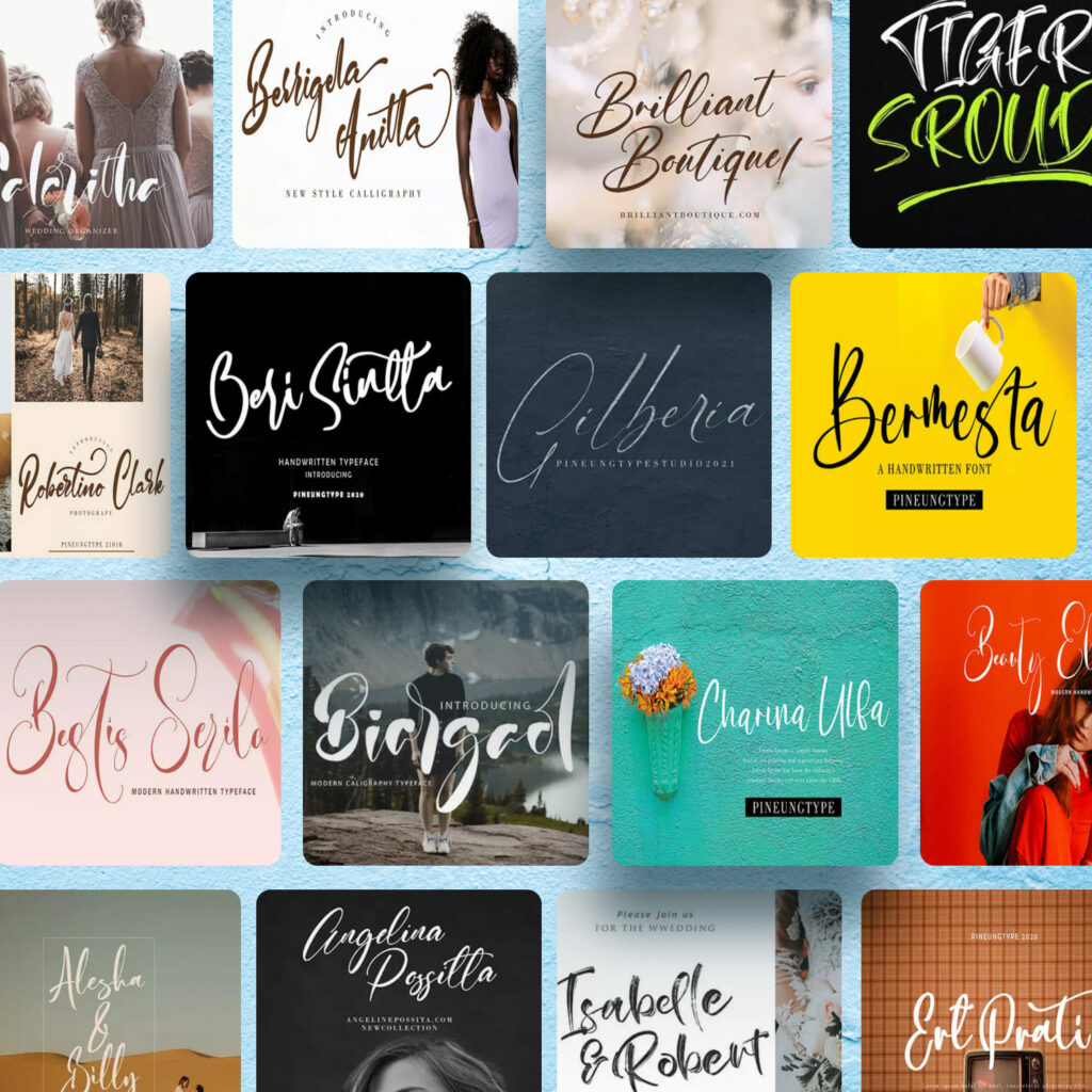 10 Simple Script Fonts Bundle – MasterBundles