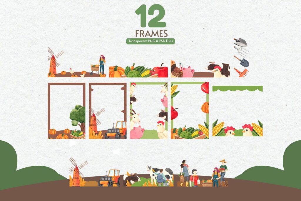 Farmer's Day Watercolor – MasterBundles