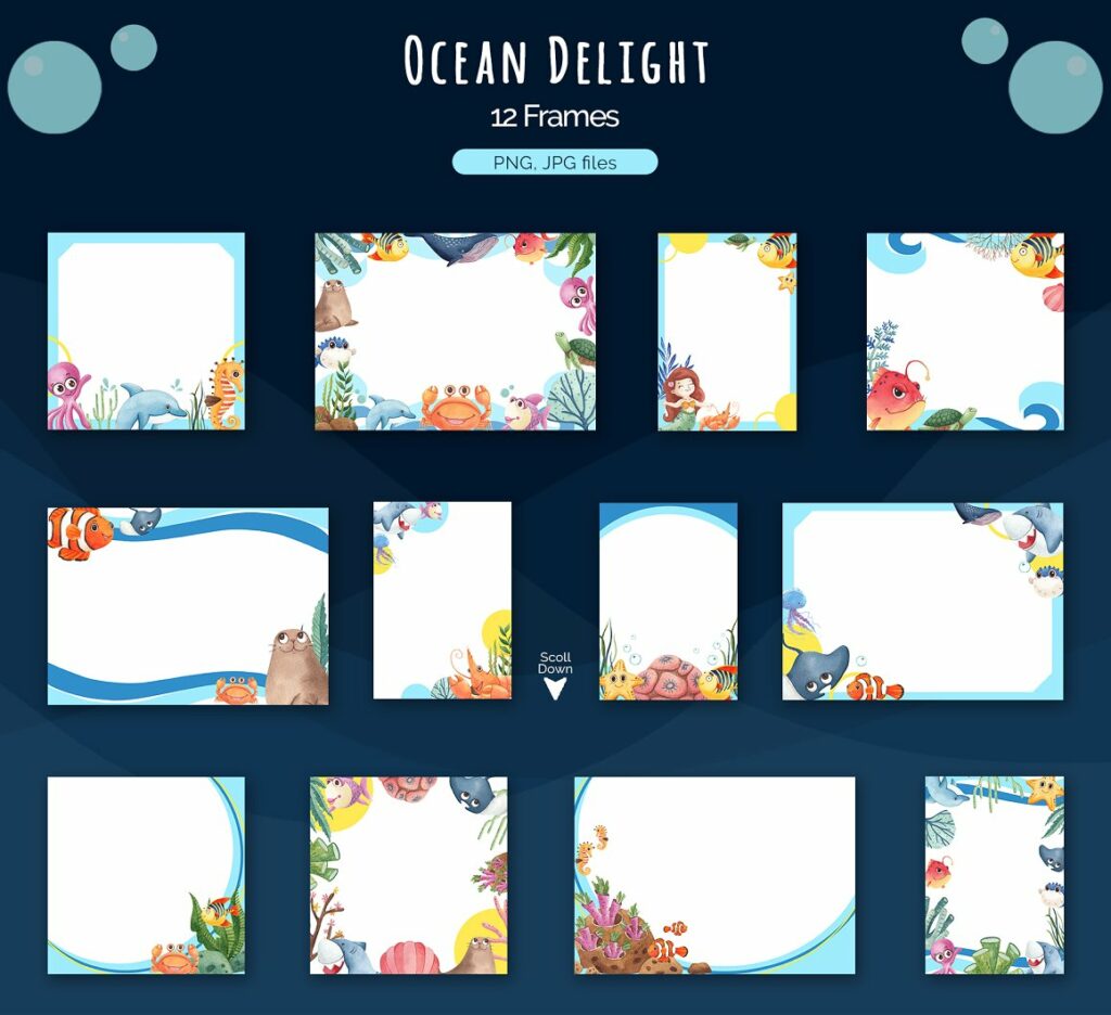 Ocean Delight Watercolor – MasterBundles