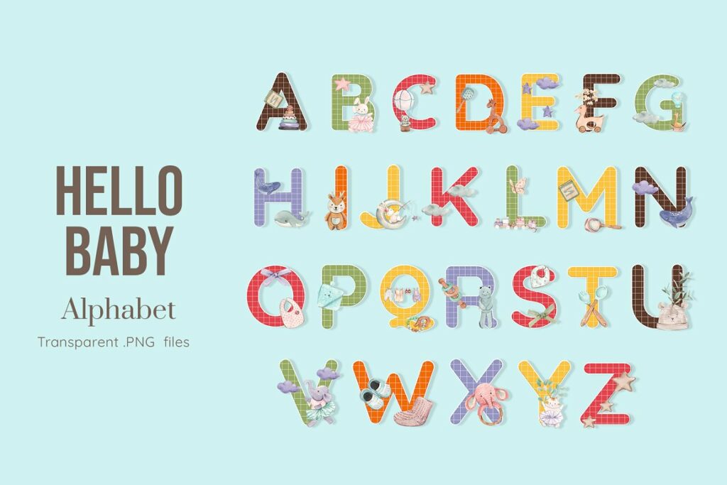 Hello Baby Watercolor Illustration – MasterBundles