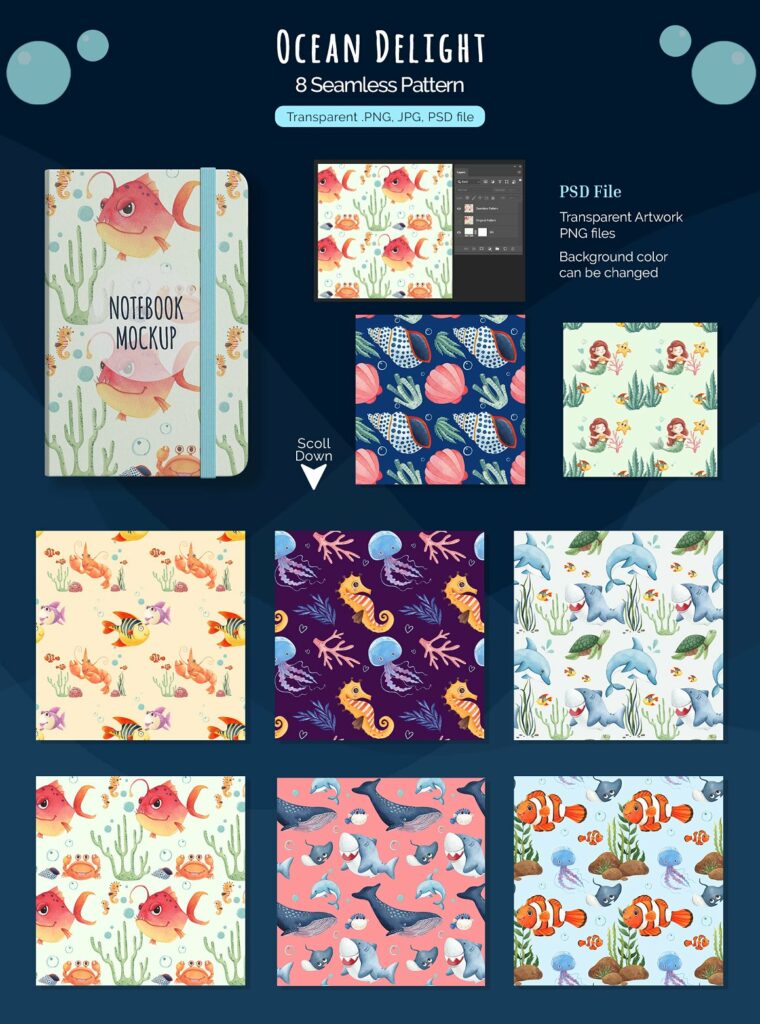 Ocean Delight Watercolor – MasterBundles