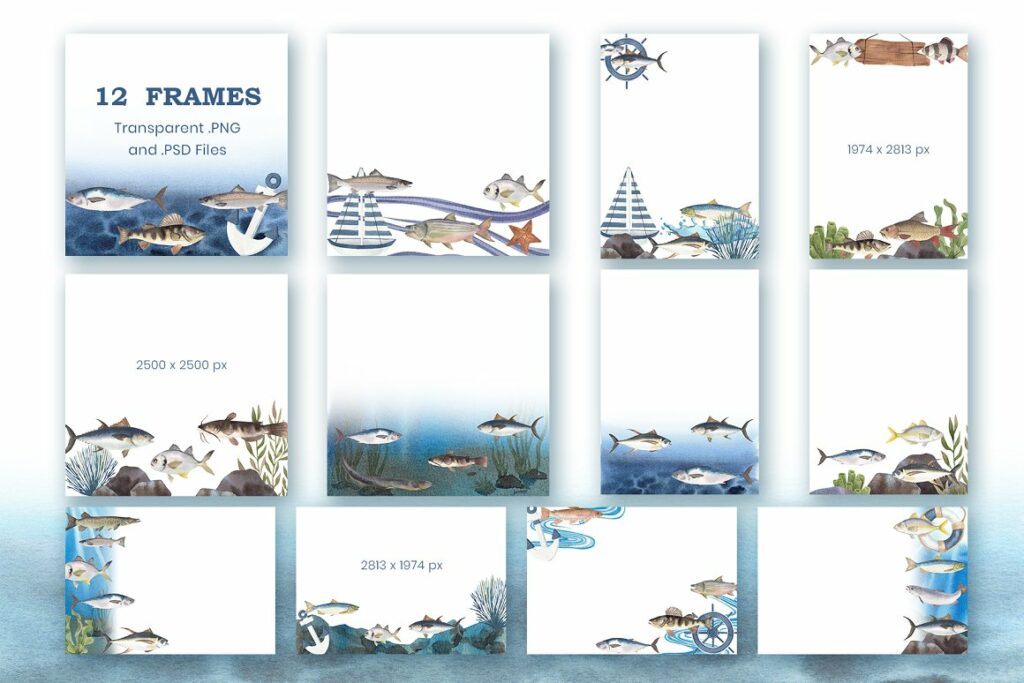 Seafish Watercolor – MasterBundles
