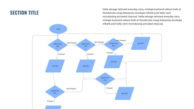 Blue Powerpoint Flowchart Template Free | Master Bundles