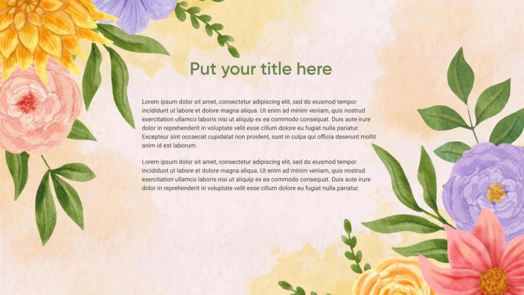 Pastel Spring Flowers Powerpoint Template Free – MasterBundles