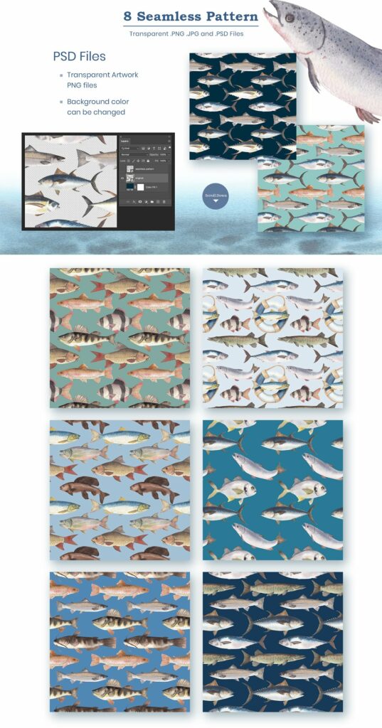 Seafish Watercolor – MasterBundles