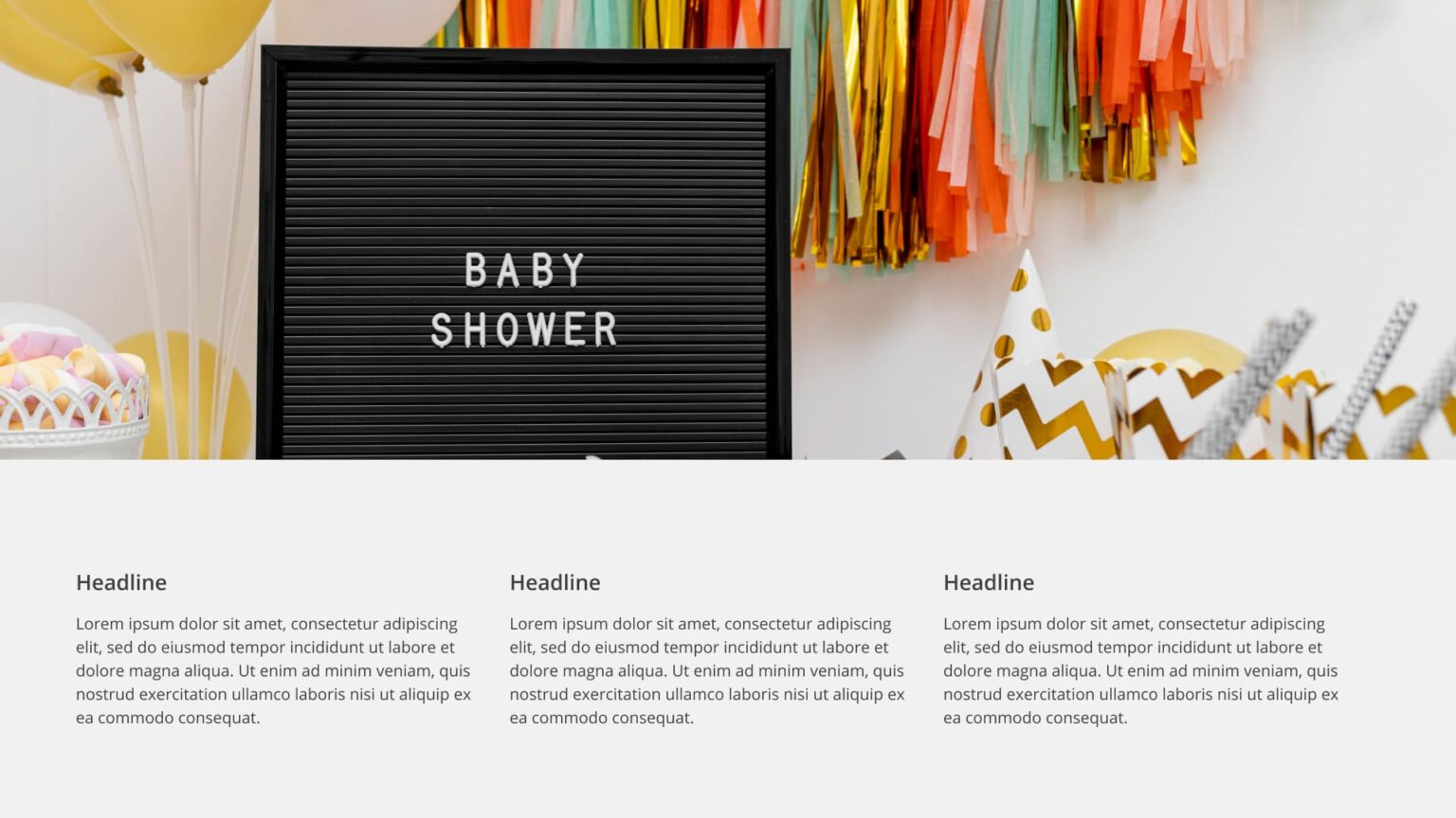 Clean Baby Shower Powerpoint Template Free – MasterBundles