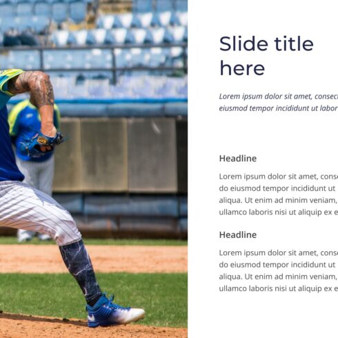 Free Baseball Powerpoint Template Light Style | Master Bundles