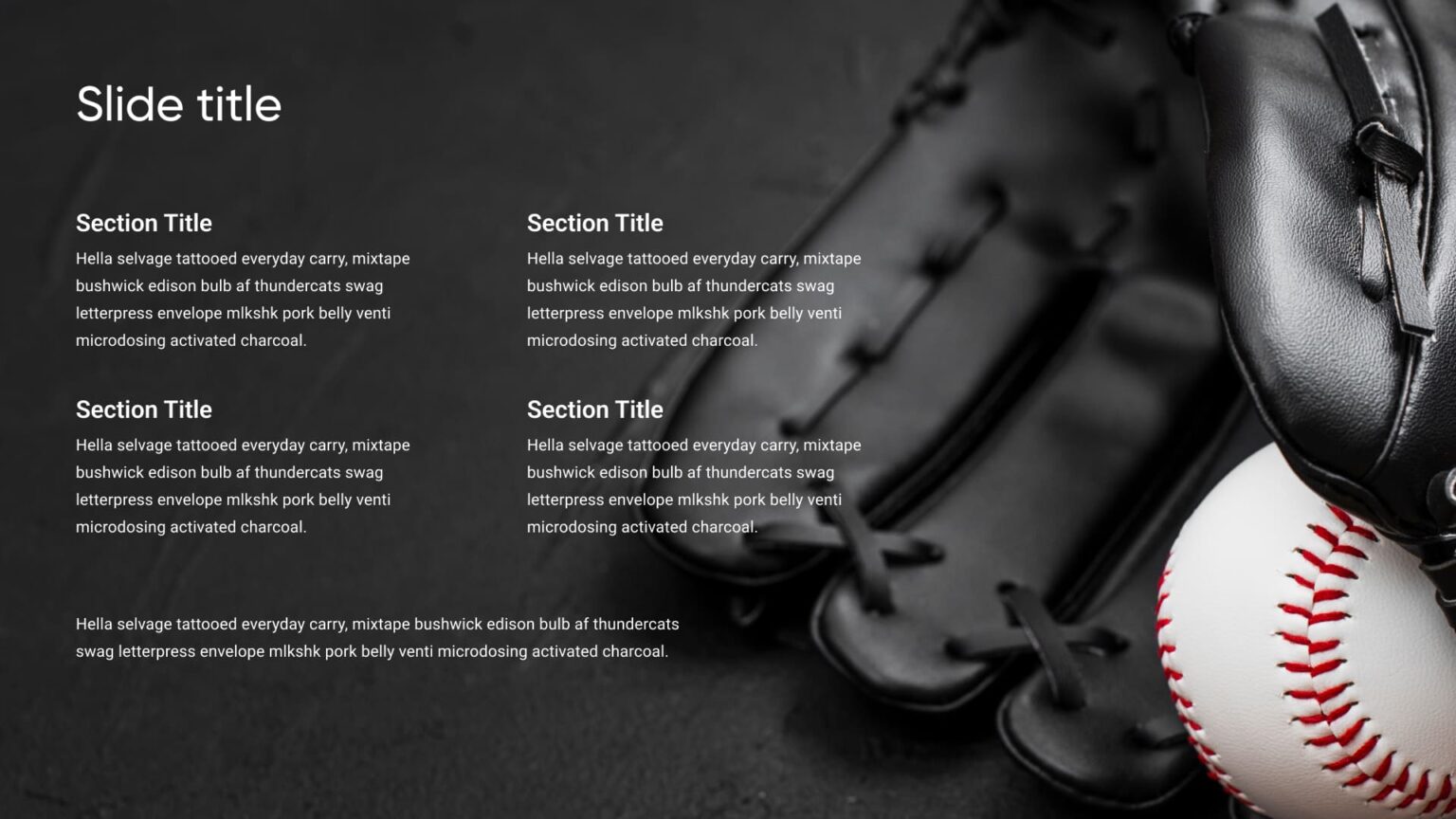 Free Dark Style Baseball Powerpoint Template – MasterBundles