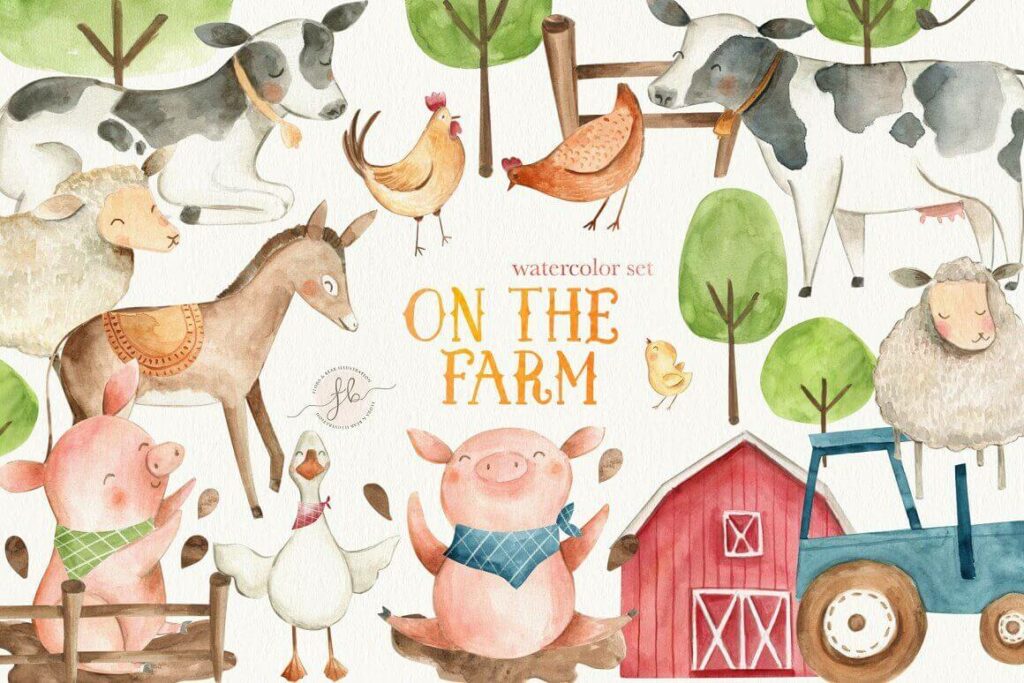 On The Farm Clipart – MasterBundles