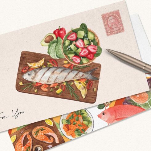 Healthy Food Watercolor | Master Bundles