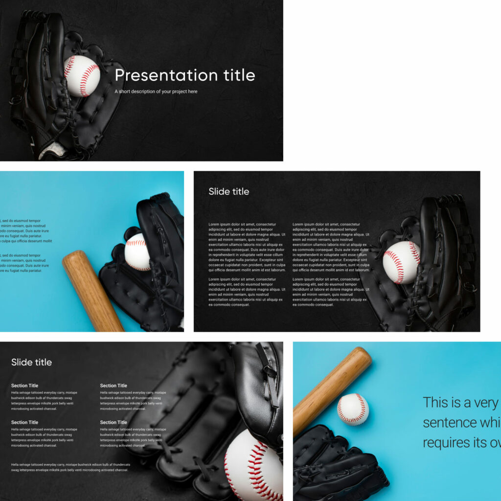 Free Dark Style Baseball Powerpoint Template – MasterBundles